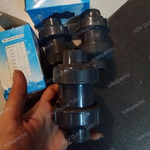 Jual ball check valve 1" inch pvc double watermur Union - Jakarta Barat ...