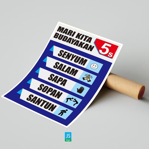 Jual POSTER SAFETY K3 - BUDAYAKAN 5S - A3(45x30cm) - Kab. Malang - JS ...