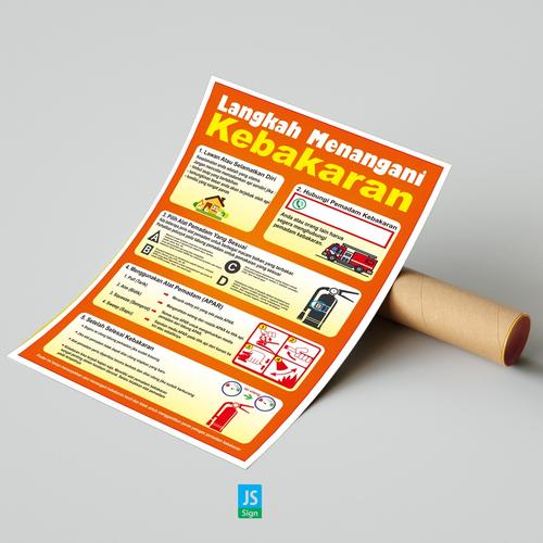 Jual POSTER SAFETY K3 - LANGKAH MENANGANI KEBAKARAN - Kota Malang - JS ...