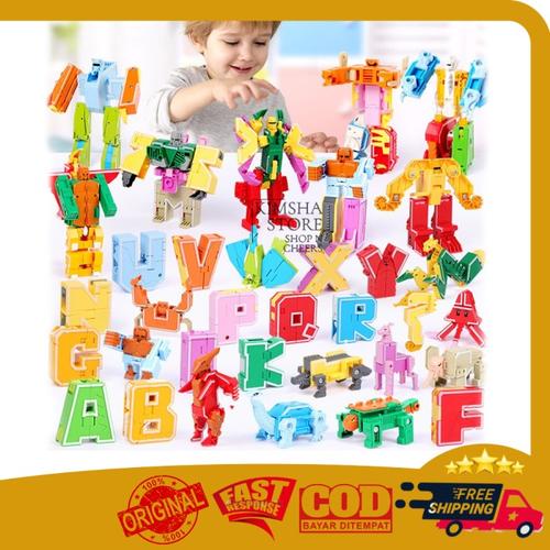 Promo Mainan Huruf Abjad Alphabet Robot Animal Dino Transformer Edukasi ...