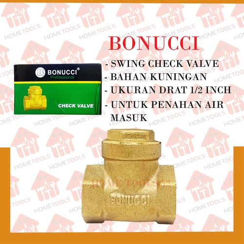Jual Swing Check Valve Klep Tabok 1/2 Inch Bonucci Kuningan Brass ...