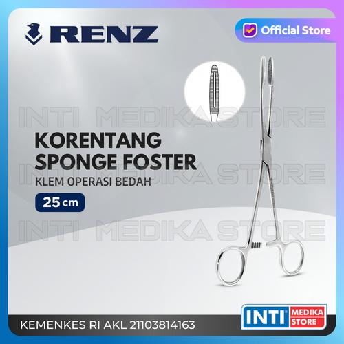 Jual RENZ - Korentang Sponge Foster 25cm Stainless Steel Klem Operasi ...