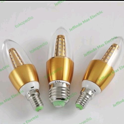 Jual BOSSECOM LAMPU LED CANDLE E14 E27 5W PUTIH KUNING / Lampu Cabe ...