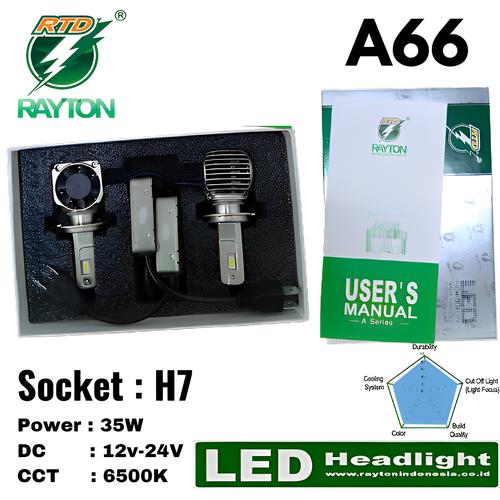 Jual Lampu Depan Motor RTD Rayton Original A66 H7 White 6500k LED ...