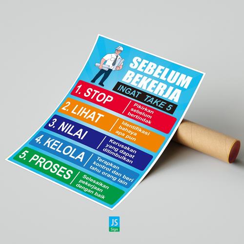 Jual POSTER SAFETY K3 - SEBELUM BEKERJA INGAT TAKE 5 - A3(45X30CM ...
