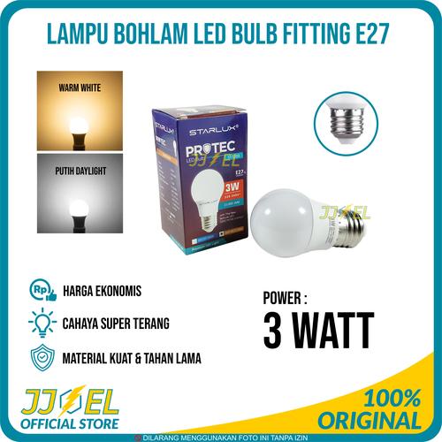 Jual Lampu LED Bulb 3 Watt 3W SNI Garansi Putih atau Kuning Warm White ...
