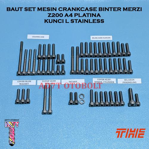 Jual Baut Set Mesin Crankcase Binter Merzy Z200 a4 Platina Kunci L ...