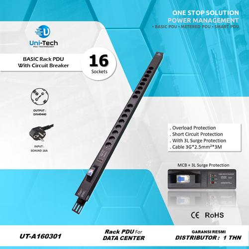 Jual Basic PDU, 16 Sockets DIN49440 with MCB, Input Schuko 16A - Kota ...