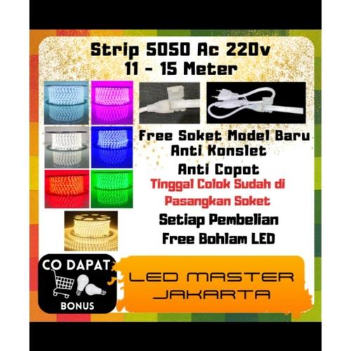 Jual LAMPU LED STRIP SELANG 5050 SMD AC 220V PERMETERAN OUTOOR DAN ...