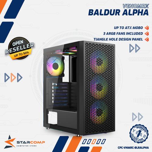 Jual VenomRX Baldur Alpha Casing PC ATX Tempered Glass 3 ARGB Fan - Kab ...