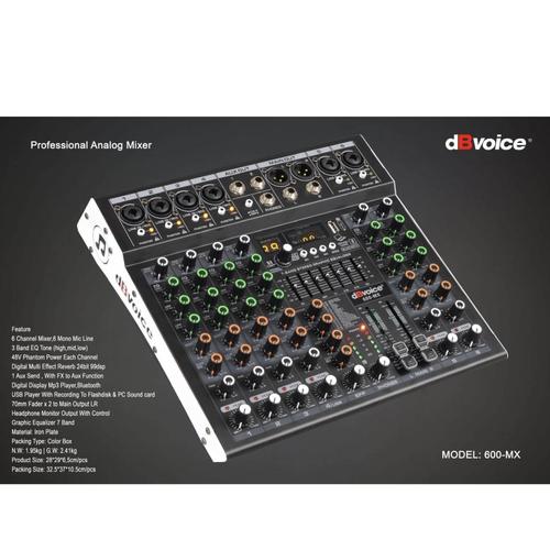 Jual MIXER AUDIO DB VOICE 600 MX / 600MX 6 CHANNEL ORIGINAL DBVOICE ...