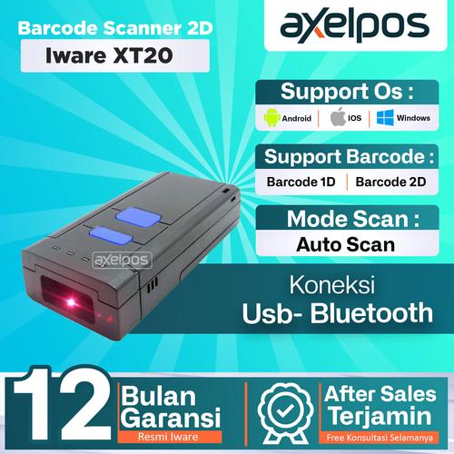 Promo Barcode Scanner Wireless Bluetooth Portable 2D Iware XT20 Cicil 0 ...