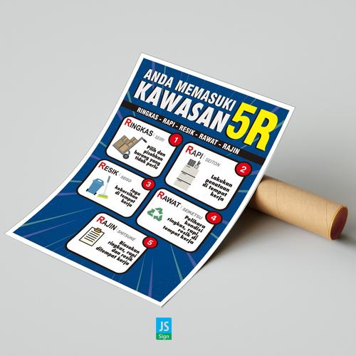 Jual POSTER SAFETY K3 - KAWASAN 5R UKURAN A1 - Biru - Kota Malang - JS ...