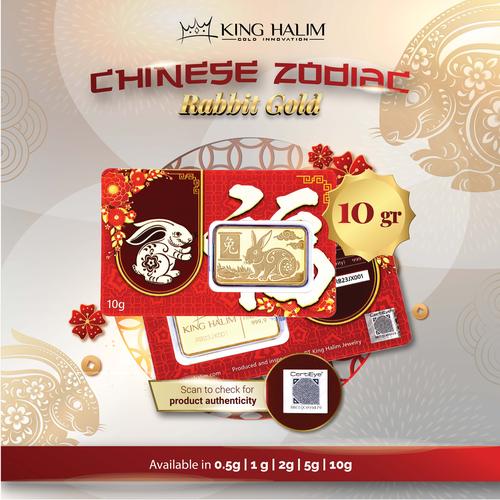 Jual LOGAM MULIA EMAS KING HALIM 10GR - CHINESE ZODIAC RABBIT - Kota ...