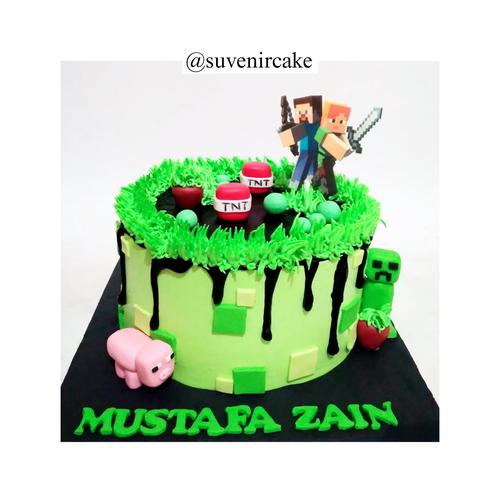 Jual cake minecraft/minecraft cake/kue ulang tahun main craft/kue ...