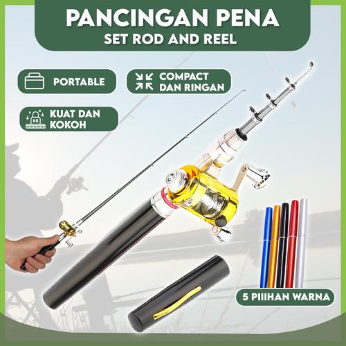 Promo Pancingan Set Joran Reel lengkap 1M Pen Portable Pulpen Kail ...