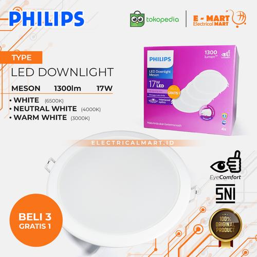 Promo [3 GRATIS 1] PHILIPS Downlight LED MESON 17W 17watt PUTIH 59466 ...