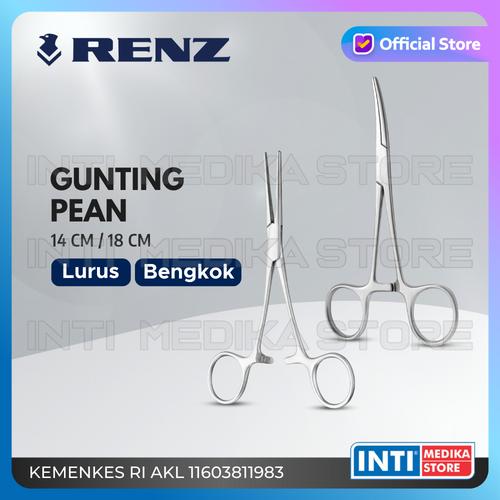 Jual RENZ - Gunting Pean Lurus / Bengkok 14 cm 18 cm | Klem Arteri ...