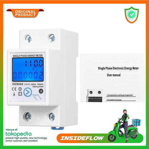 Jual MCB Meteran Listrik Digital LCD Din Rail kWh Meter Single Phase ...