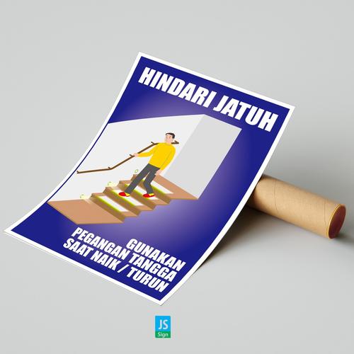 Jual POSTER SAFETY K3 - PEGANGAN TANGGA / HANDRAIL - A3(45x30cm) - Kota ...