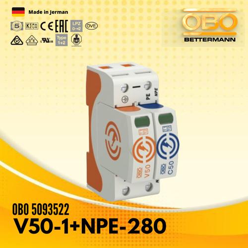 Jual SURGE ARRESTER | OBO V50-1+NPE-280 | TYPE 1+2, 12.5KA/50KA - Kota ...