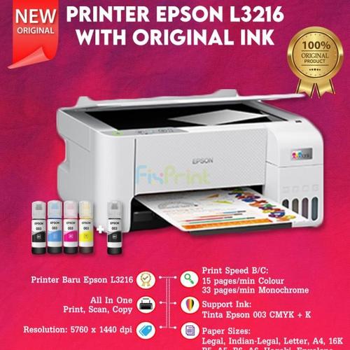 Jual Printer Epson EcoTank L3210 / L3216 A4 All-in-One Ink Tank Printer - L3210 Hitam, Original ...