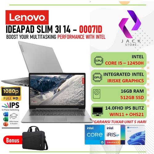 Jual Lenovo Ideapad Slim 3 14 Core i5 Gen 12 16GB 512GB Full HD IPS ...