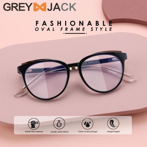 Promo Grey Jack Kacamata Frame Model Oval Unik Bahan Acetate Ringan ...