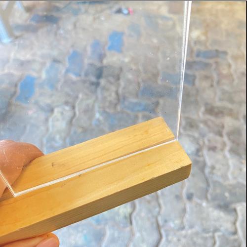 Jual Akrilik Stand A5 Frame Foto/Brosur/Qris Tatakan Kayu - Natural ...