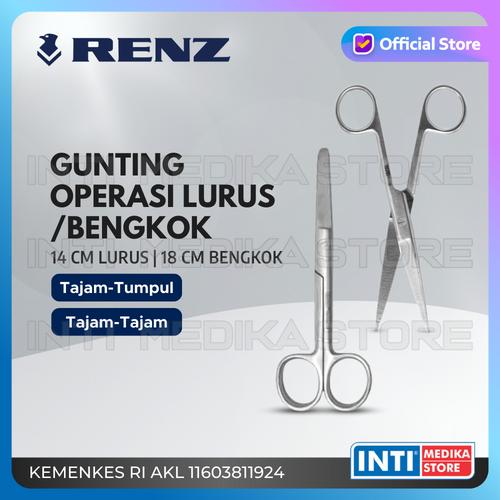 Jual RENZ - Gunting Operasi Lurus / Bengkok Tajam Tumpul 14 cm 18 cm ...