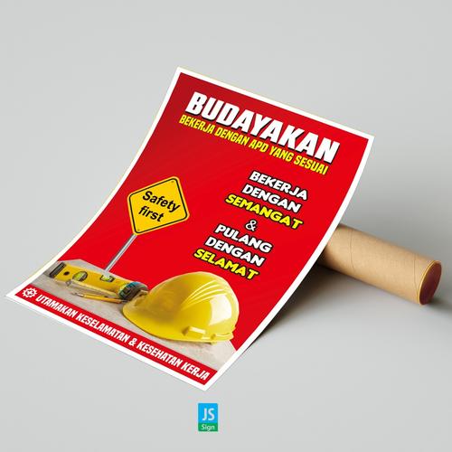 Jual POSTER SAFETY K3 - SAFETY FIRST BUDAYAKAN MEMAKAI APD YANG SESUAI ...