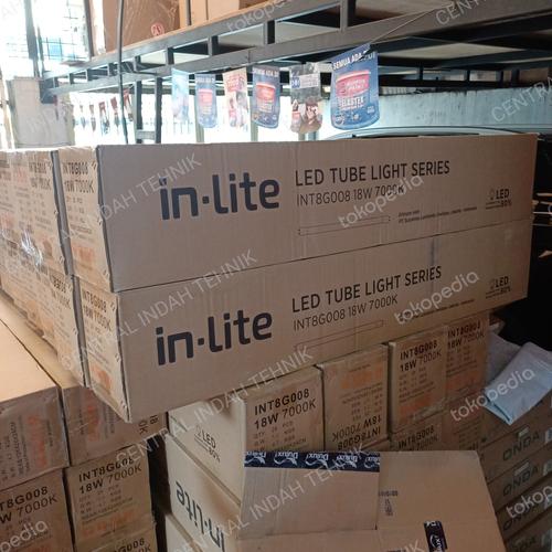 Jual inlite t8 120cm 18w 7000k int8g008 led tube light series lampu tl ...