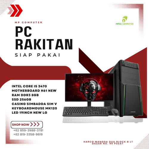 Jual Komputer Rakitan Full set i5 3470 8GB 256GB LED 19inch LG Siap ...