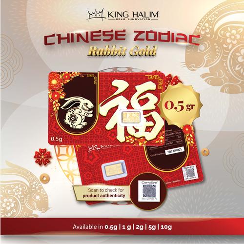 Jual LOGAM MULIA EMAS KING HALIM 0.5GR - CHINESE ZODIAC RABBIT - Kota ...