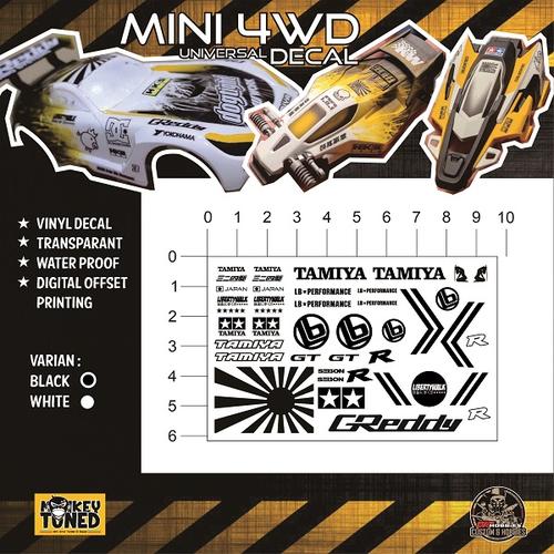 Jual decal tamiya stiker universal logo racing v1 - Stiker Vinyl, Putih ...