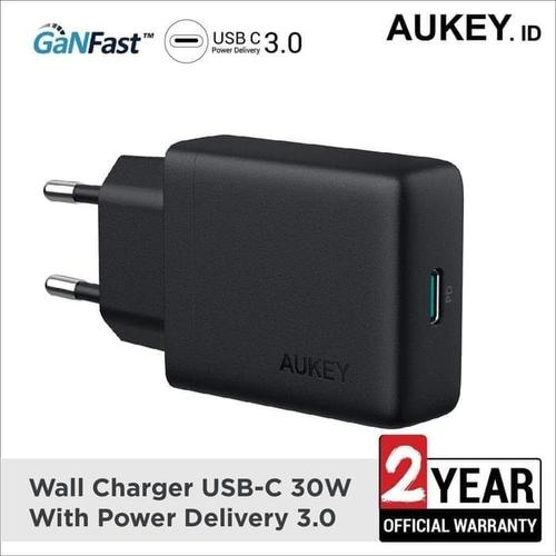 Jual Aukey Charger PA-Y21 USB-C 30W PD 3.0 With GAN Fast Power Delivery ...