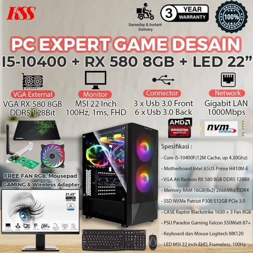 Jual Komputer/PC Core i5 Gaming Gen 10th + RAM 16GB + VGA 8GB Siap ...