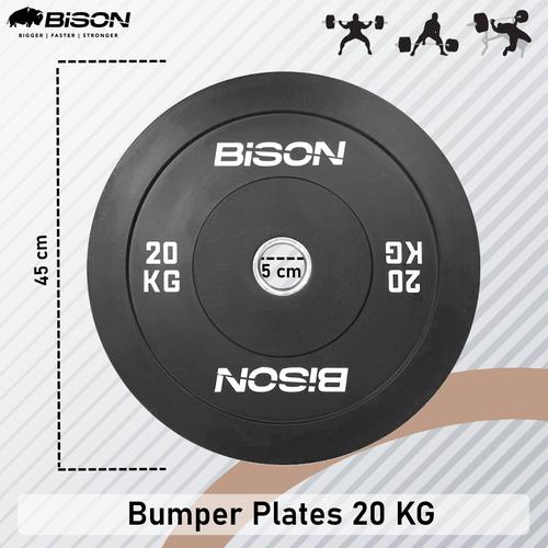 Jual Bison 20 Kg Bumper Plates Olympic Training Bebanan Barbell Classic ...