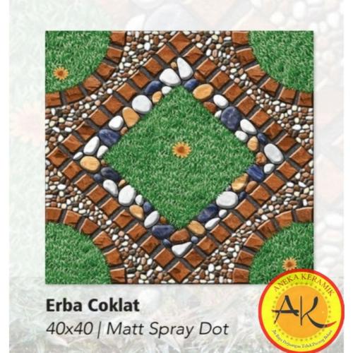 Jual Keramik Lantai Taman atau Garasi Motif Batu Rumput Dekorative ...