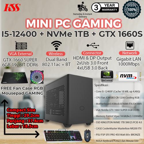 Jual [New] Mini PC Gaming Core i5 Gen 12 th + GTX 1660 Super Mini ITX ...