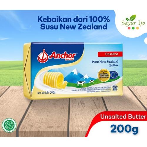 Jual ANCHOR Butter Unsalted 200 Gram / Pack Mentega Krim Susu Sapi ...