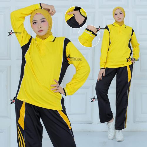 Jual Kaos Training Stelan Olahraga Lengan Panjang - Kuning, L - Jakarta ...