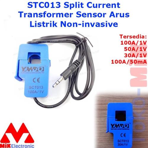 Jual Sct-013 Sct013 Split Core Transformer Current Sensor 100A 50A 30A ...