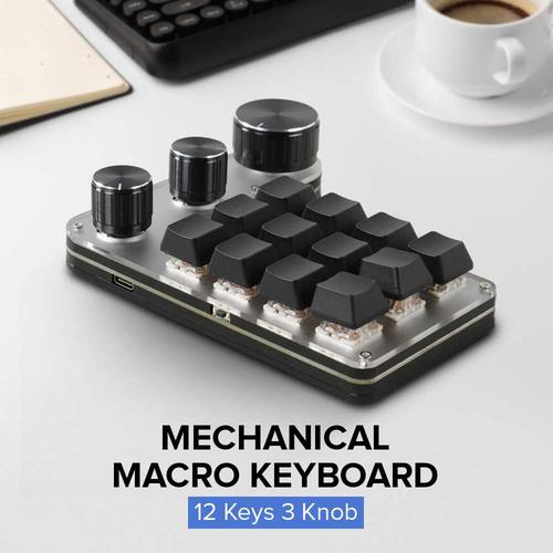 Promo Macropad Knob Keyboard Macro Shortcut Key Multimedia Gaming - 12keys 3knob A - Jakarta ...