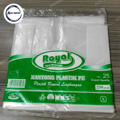 Jual KANTONG PLASTIK PE BENING MEREK ROYAL UKURAN 20 / 24 / 25 ISI 250 ...