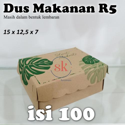 Jual Box Snack Dus Jajan Roti Kue Makanan Motif R5 uk 15x12,5x 7 (isi ...