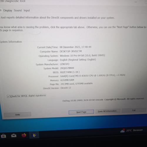 Jual Laptop lenovo L490 core i5 gen 8th ram 8gb ssd 256gb - Jakarta ...