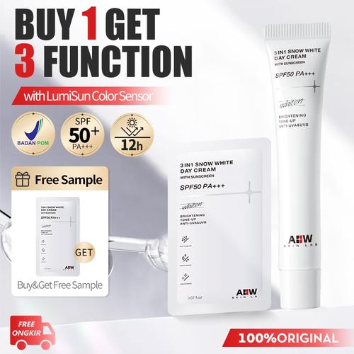Jual [AHW Skin Lab] 3IN1 Snow White Day Cream With Sunscreen SPF 50 All ...