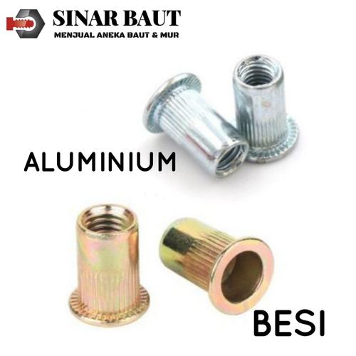 Jual rivet nut M4 M5 M6 M8 mur rivet besi aluminium - M6 BESI - Kota ...