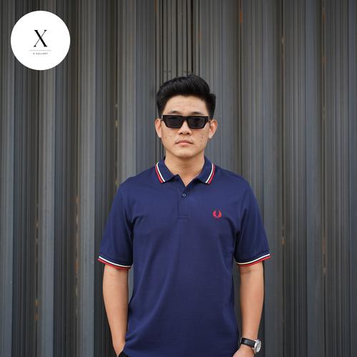 Jual POLO SHIRT FRED PERRY STRIP RED WHITE IN NAVY ORIGINAL KAOS POLO ...